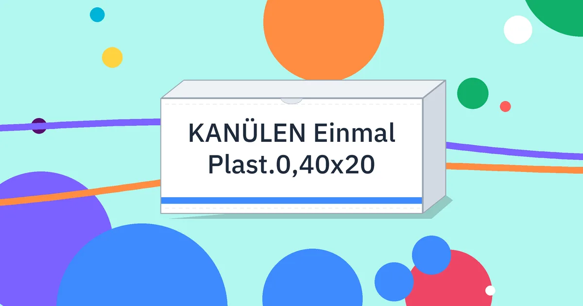 Symbolbild: Packung mit der Aufschrift KANÜLEN Einmal Plast.0,40x20 (PZN 01964734) – Verfügbarkeit und Bezug in Apotheken in Frankfurt am Main