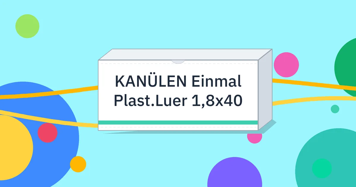 Symbolbild: Packung mit der Aufschrift KANÜLEN Einmal Plast.Luer 1,8x40 (PZN 02440720) – Verfügbarkeit und Bezug in Apotheken in Frankfurt am Main