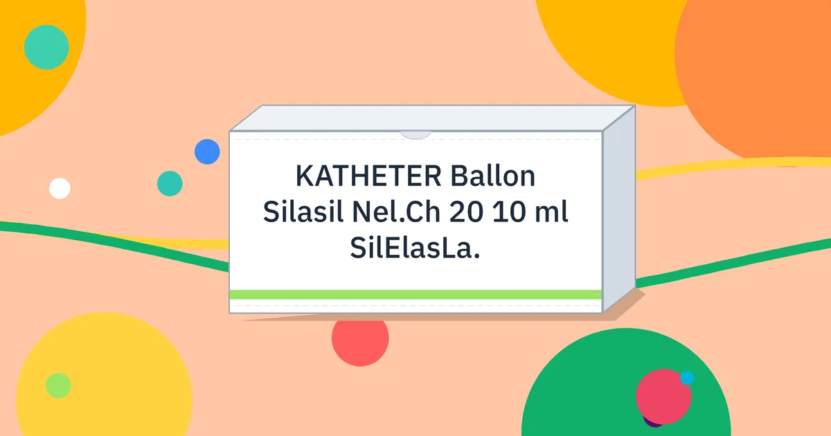 Symbolbild: Packung mit der Aufschrift KATHETER Ballon Silasil Nel.Ch 20 10 ml SilElasLa. (PZN 04903420) – Verfügbarkeit und Bezug in Apotheken in Frankfurt am Main