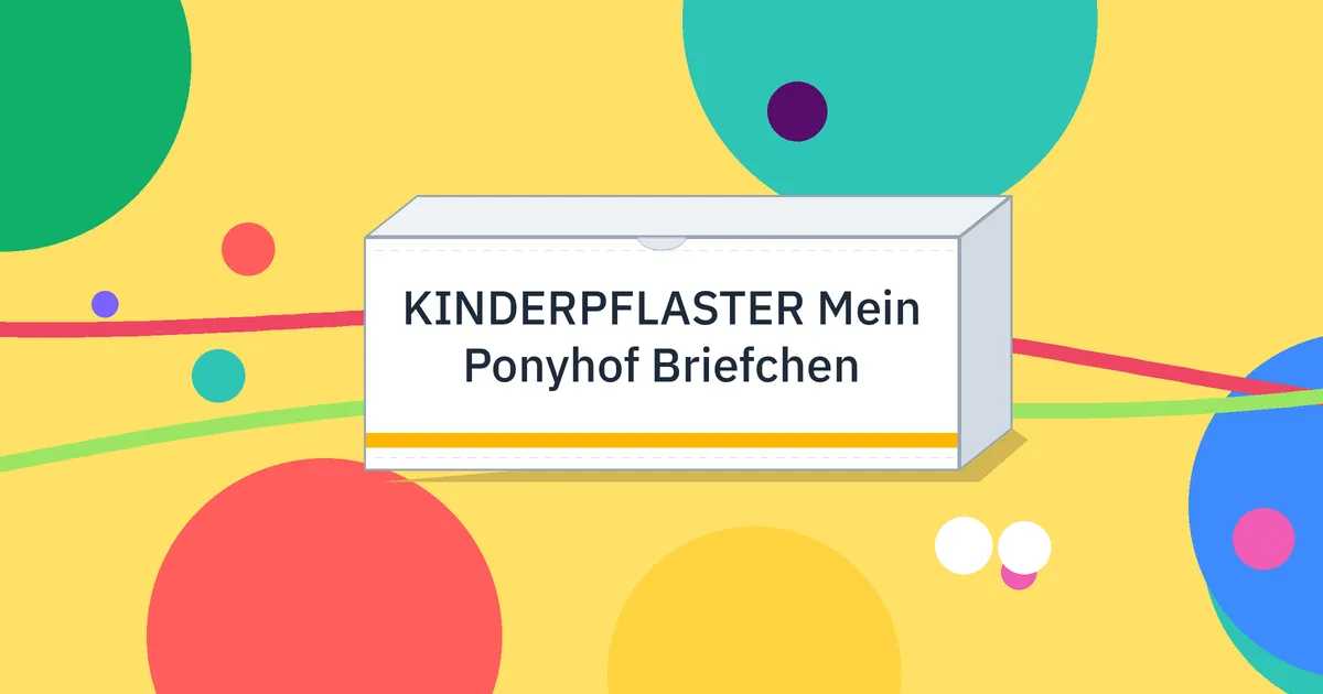 Symbolbild: Packung mit der Aufschrift KINDERPFLASTER Mein Ponyhof Briefchen (PZN 19405219) – Verfügbarkeit und Bezug in Apotheken in Frankfurt am Main