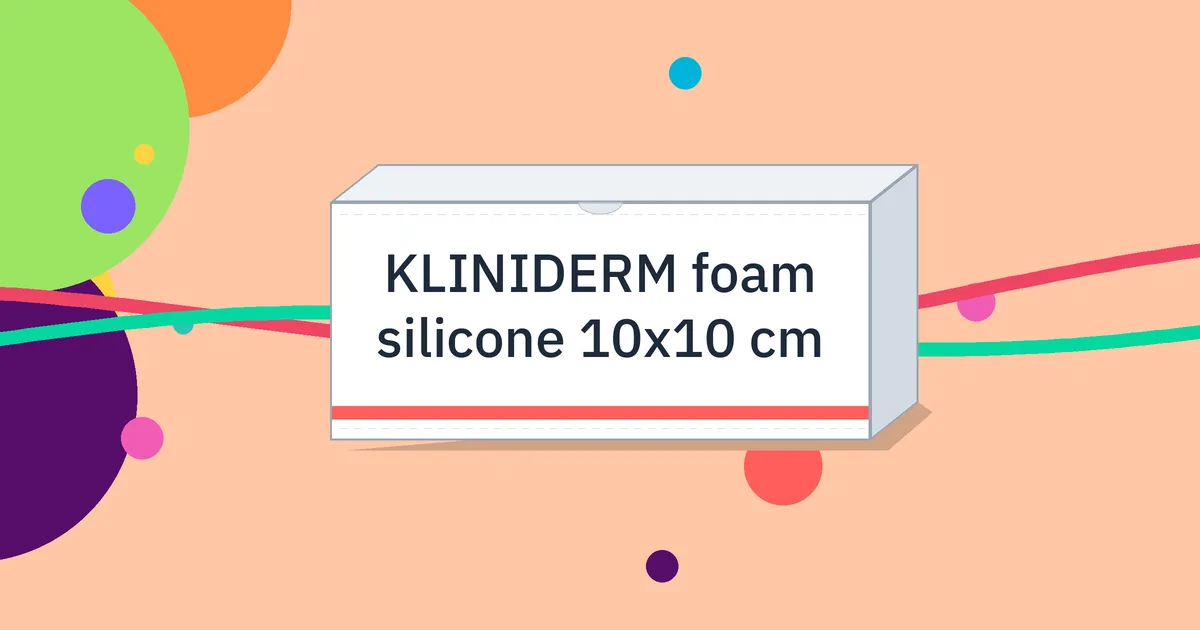 Symbolbild: Packung mit der Aufschrift KLINIDERM foam silicone 10x10 cm (PZN 15783574) – Verfügbarkeit und Bezug in Apotheken in Frankfurt am Main