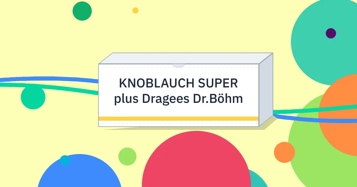 Symbolbild: Packung mit der Aufschrift KNOBLAUCH SUPER plus Dragees Dr.Böhm (PZN 04037431) – Verfügbarkeit und Bezug in Apotheken in Frankfurt am Main