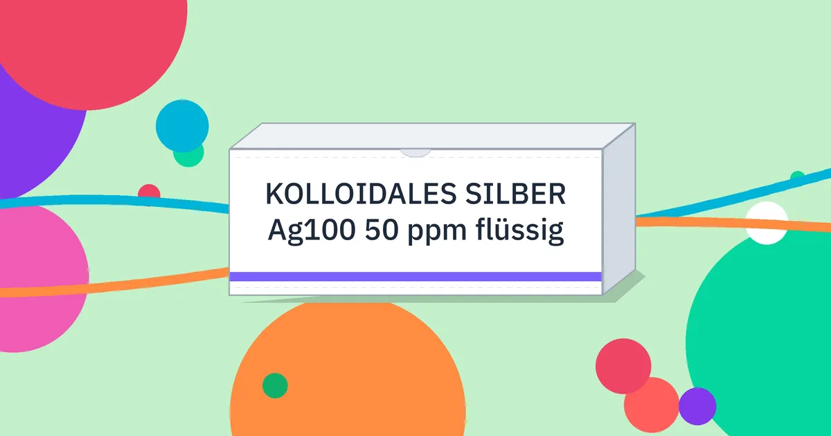 Symbolbild: Packung mit der Aufschrift KOLLOIDALES SILBER Ag100 50 ppm flüssig (PZN 16896808) – Verfügbarkeit und Bezug in Apotheken in Frankfurt am Main