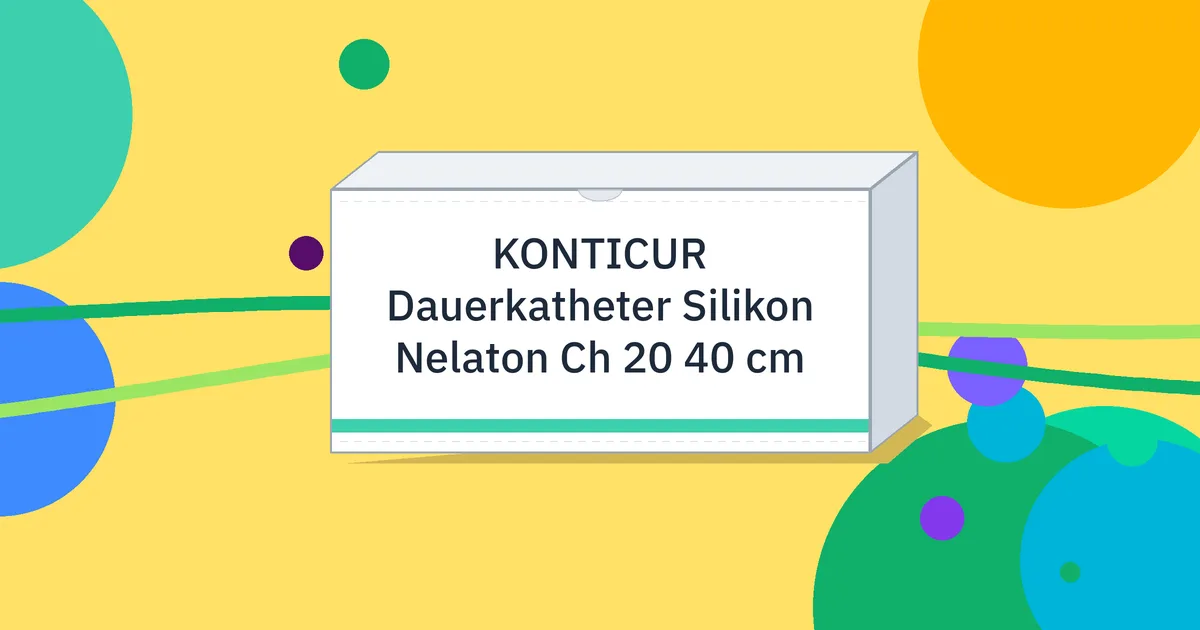 Symbolbild: Packung mit der Aufschrift KONTICUR Dauerkatheter Silikon Nelaton Ch 20 40 cm (PZN 19961825) – Verfügbarkeit und Bezug in Apotheken in Frankfurt am Main