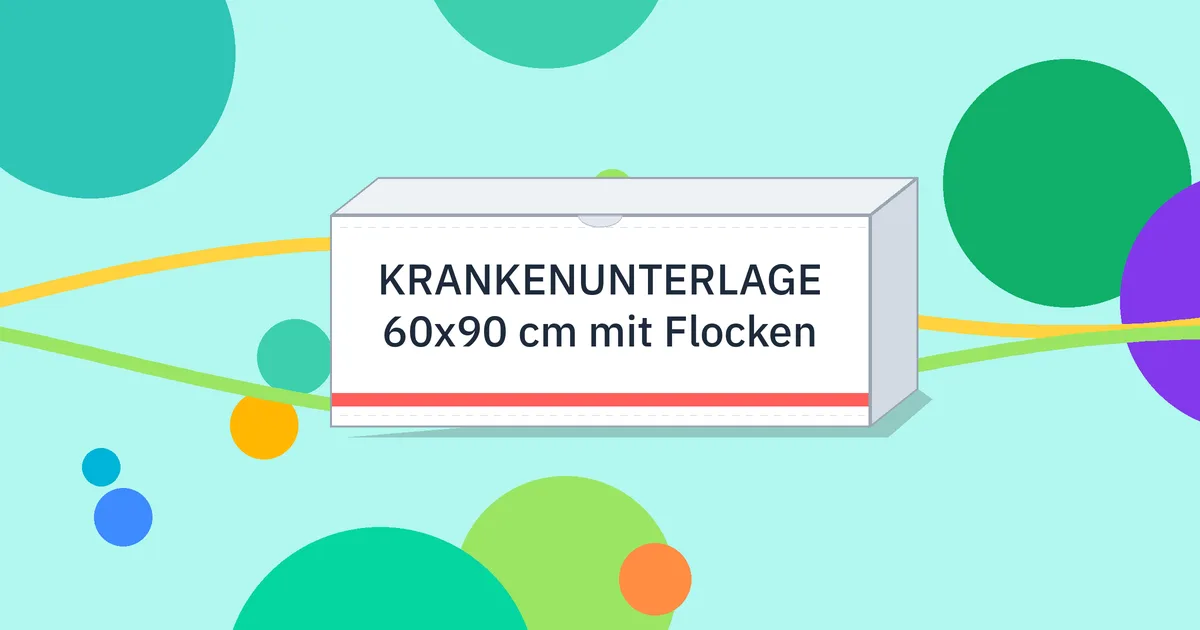 Symbolbild: Packung mit der Aufschrift KRANKENUNTERLAGE 60x90 cm mit Flocken (PZN 15816109) – Verfügbarkeit und Bezug in Apotheken in Frankfurt am Main