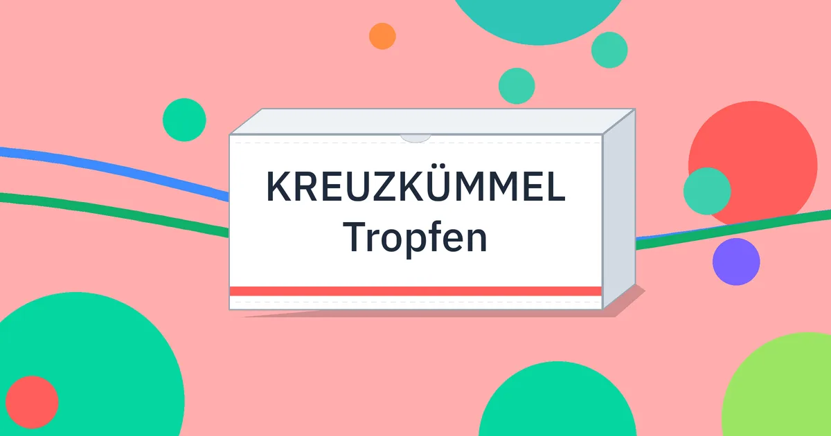 Symbolbild: Packung mit der Aufschrift KREUZKÜMMEL Tropfen (PZN 17555334) – Verfügbarkeit und Bezug in Apotheken in Frankfurt am Main