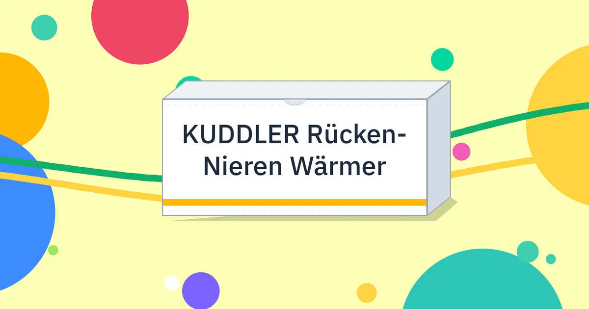 Symbolbild: Packung mit der Aufschrift KUDDLER Rücken-Nieren Wärmer (PZN 07470430) – Verfügbarkeit und Bezug in Apotheken in Frankfurt am Main