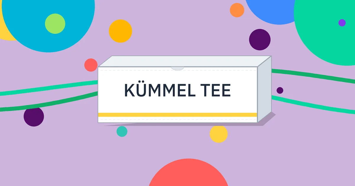 Symbolbild: Packung mit der Aufschrift KÜMMEL TEE (PZN 00429795) – Verfügbarkeit und Bezug in Apotheken in Frankfurt am Main