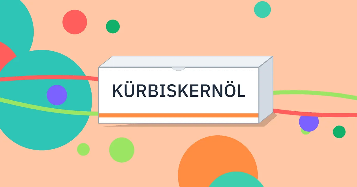 Symbolbild: Packung mit der Aufschrift KÜRBISKERNÖL (PZN 19201882) – Verfügbarkeit und Bezug in Apotheken in Frankfurt am Main