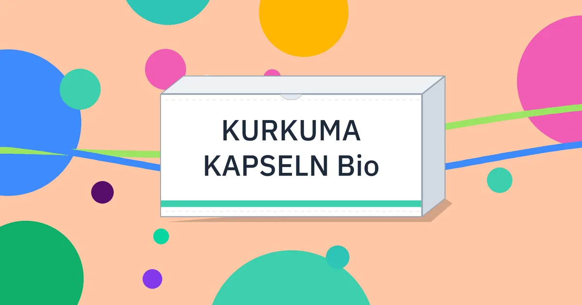 Symbolbild: Packung mit der Aufschrift KURKUMA KAPSELN Bio (PZN 12462214) – Verfügbarkeit und Bezug in Apotheken in Frankfurt am Main