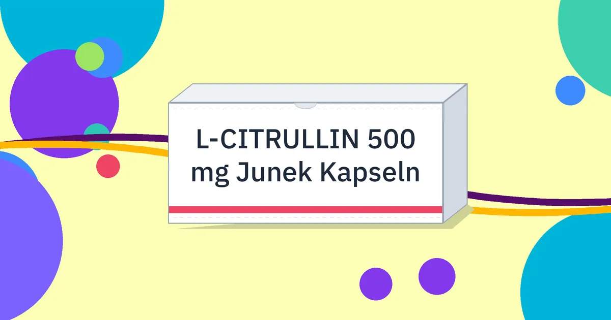 Symbolbild: Packung mit der Aufschrift L-CITRULLIN 500 mg Junek Kapseln (PZN 07076383) – Verfügbarkeit und Bezug in Apotheken in Frankfurt am Main