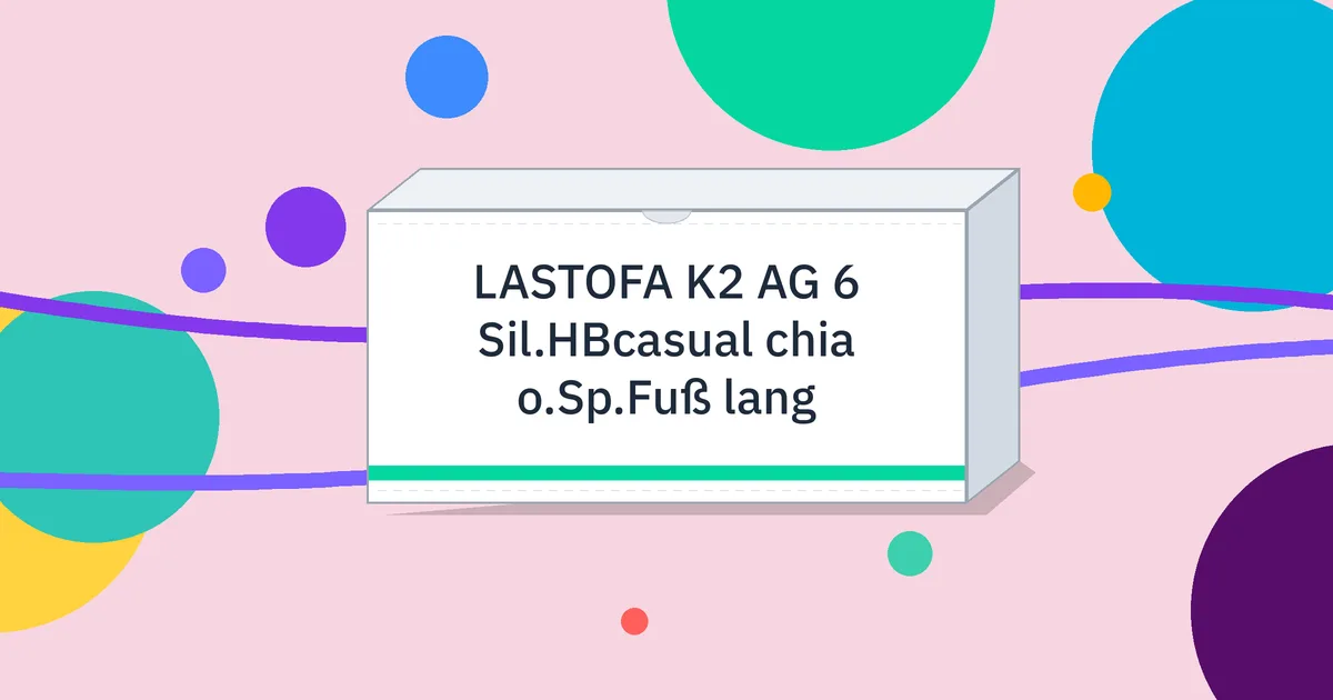 Symbolbild: Packung mit der Aufschrift LASTOFA K2 AG 6 Sil.HBcasual chia o.Sp.Fuß lang (PZN 14150358) – Verfügbarkeit und Bezug in Apotheken in Frankfurt am Main