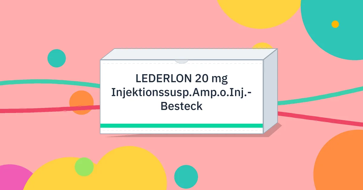 Symbolbild: Packung mit der Aufschrift LEDERLON 20 mg Injektionssusp.Amp.o.Inj.-Besteck (PZN 03347804) – Verfügbarkeit und Bezug in Apotheken in Frankfurt am Main