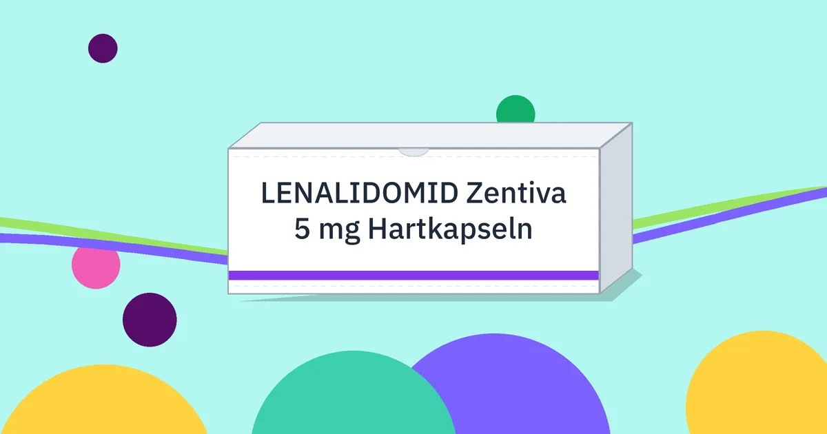 Symbolbild: Packung mit der Aufschrift LENALIDOMID Zentiva 5 mg Hartkapseln (PZN 17444126) – Verfügbarkeit und Bezug in Apotheken in Frankfurt am Main