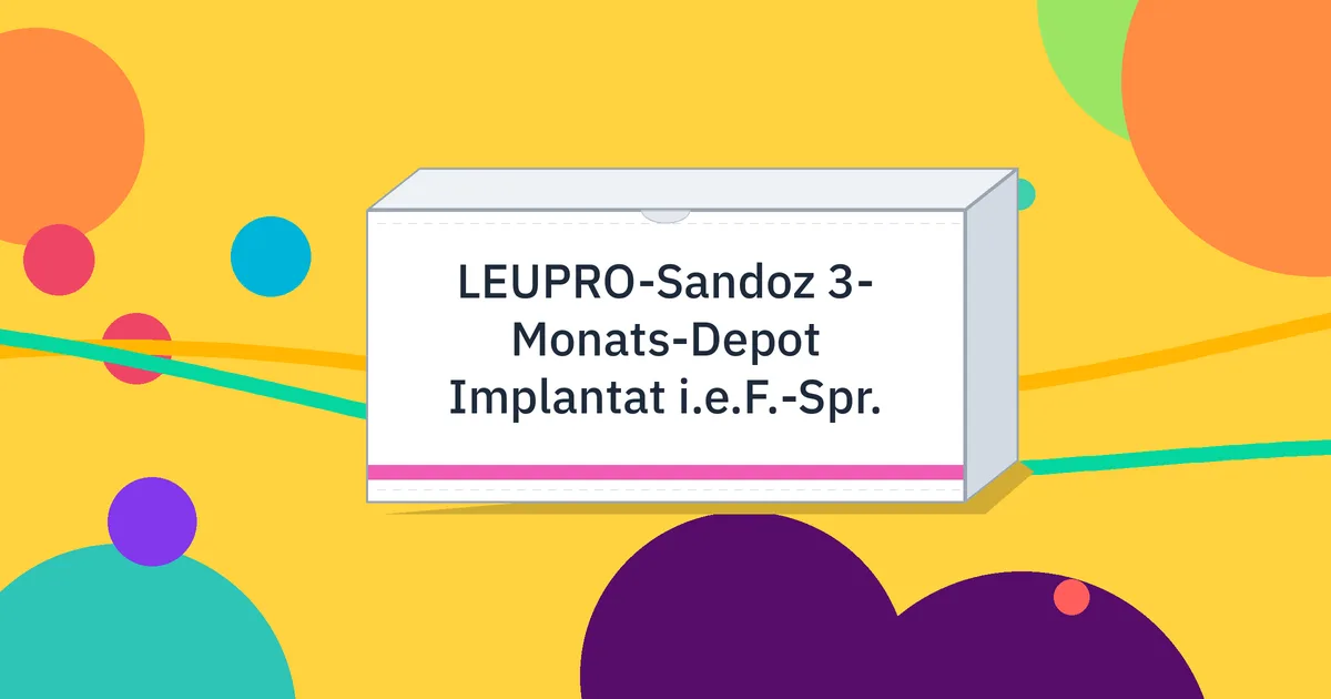Symbolbild: Packung mit der Aufschrift LEUPRO-Sandoz 3-Monats-Depot Implantat i.e.F.-Spr. (PZN 18090417) – Verfügbarkeit und Bezug in Apotheken in Frankfurt am Main