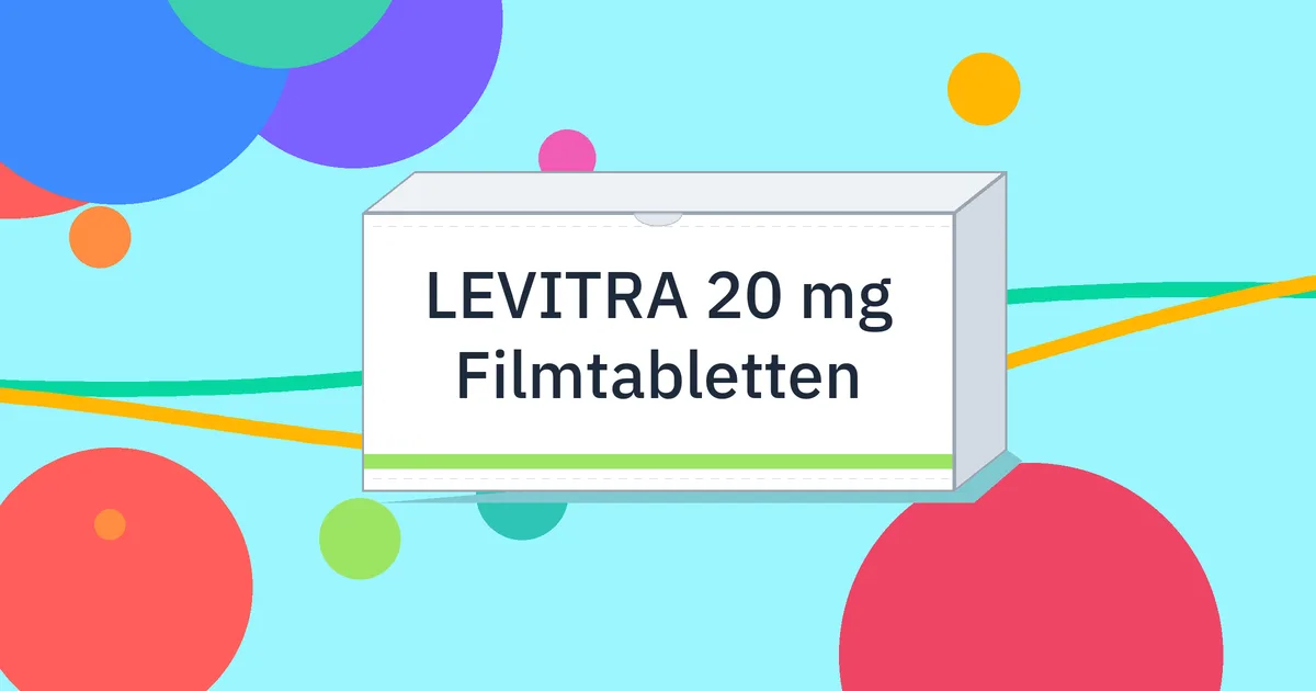 Symbolbild: Packung mit der Aufschrift LEVITRA 20 mg Filmtabletten (PZN 03799334) – Verfügbarkeit und Bezug in Apotheken in Frankfurt am Main