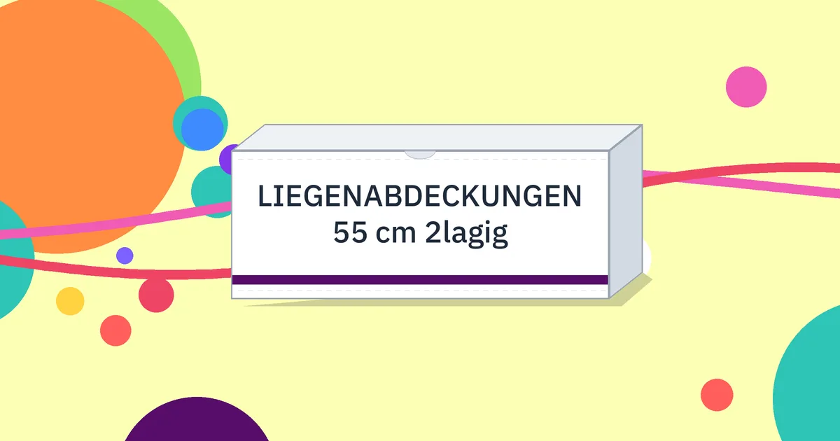 Symbolbild: Packung mit der Aufschrift LIEGENABDECKUNGEN 55 cm 2lagig (PZN 12144508) – Verfügbarkeit und Bezug in Apotheken in Frankfurt am Main