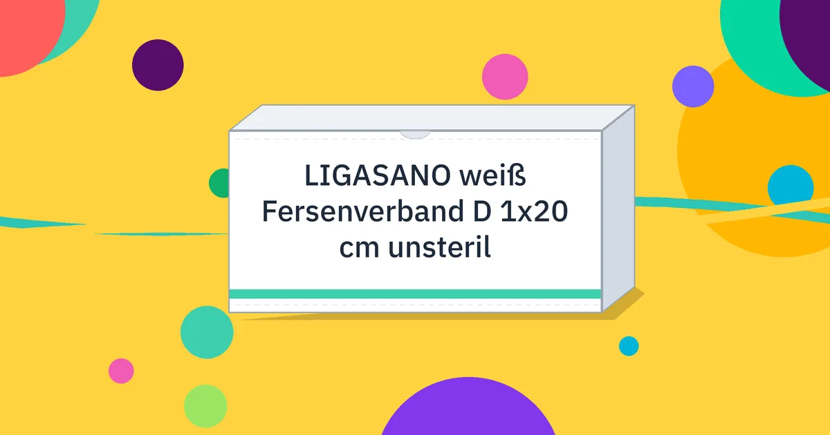 Symbolbild: Packung mit der Aufschrift LIGASANO weiß Fersenverband D 1x20 cm unsteril (PZN 17250876) – Verfügbarkeit und Bezug in Apotheken in Frankfurt am Main