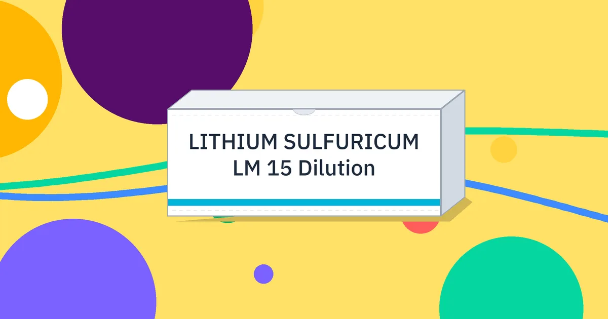 Symbolbild: Packung mit der Aufschrift LITHIUM SULFURICUM LM 15 Dilution (PZN 12932967) – Verfügbarkeit und Bezug in Apotheken in Frankfurt am Main