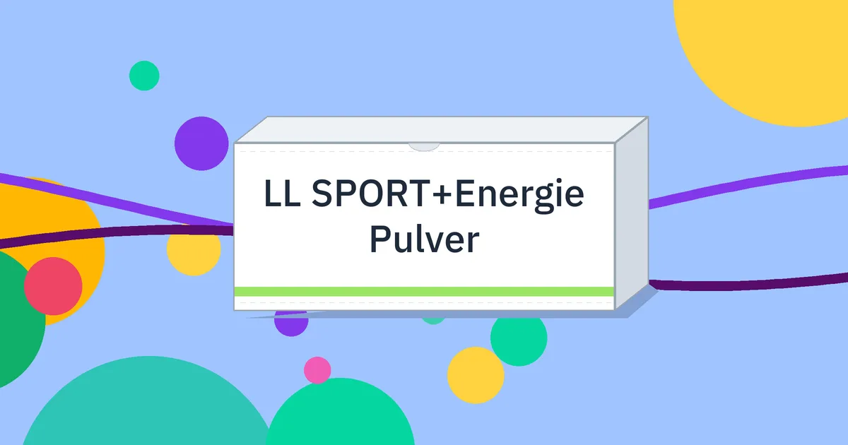 Symbolbild: Packung mit der Aufschrift LL SPORT+Energie Pulver (PZN 19500490) – Verfügbarkeit und Bezug in Apotheken in Frankfurt am Main