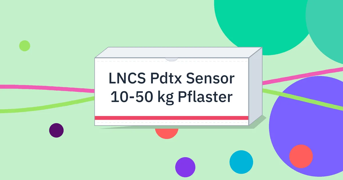 Symbolbild: Packung mit der Aufschrift LNCS Pdtx Sensor 10-50 kg Pflaster (PZN 04776631) – Verfügbarkeit und Bezug in Apotheken in Frankfurt am Main