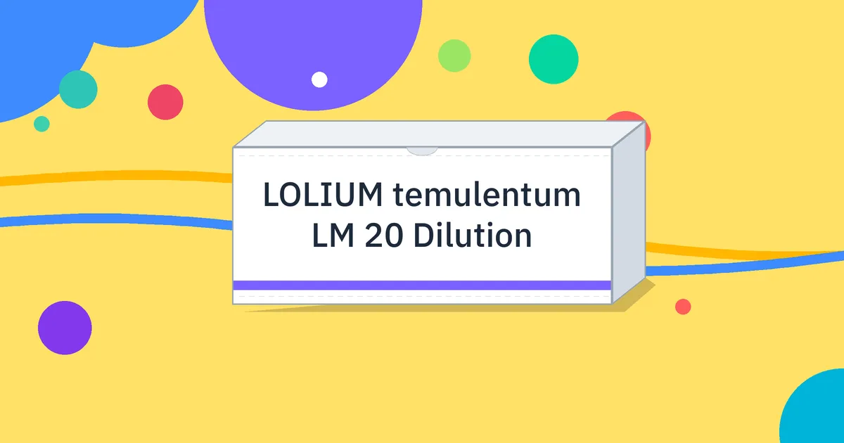 Symbolbild: Packung mit der Aufschrift LOLIUM temulentum LM 20 Dilution (PZN 13535352) – Verfügbarkeit und Bezug in Apotheken in Frankfurt am Main