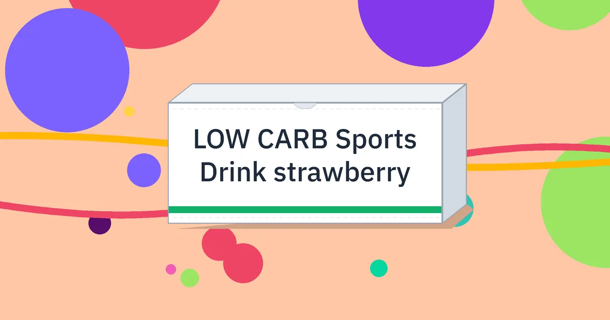 Symbolbild: Packung mit der Aufschrift LOW CARB Sports Drink strawberry (PZN 07678337) – Verfügbarkeit und Bezug in Apotheken in Frankfurt am Main