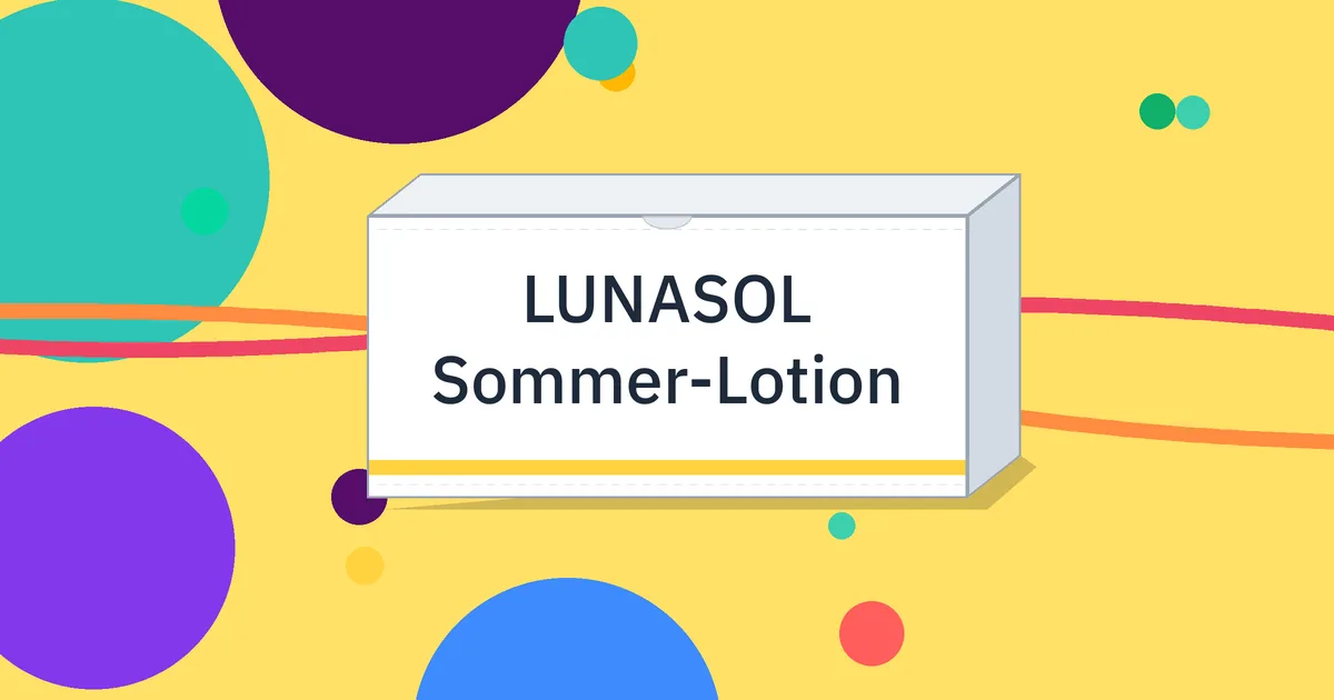 Symbolbild: Packung mit der Aufschrift LUNASOL Sommer-Lotion (PZN 19755497) – Verfügbarkeit und Bezug in Apotheken in Frankfurt am Main