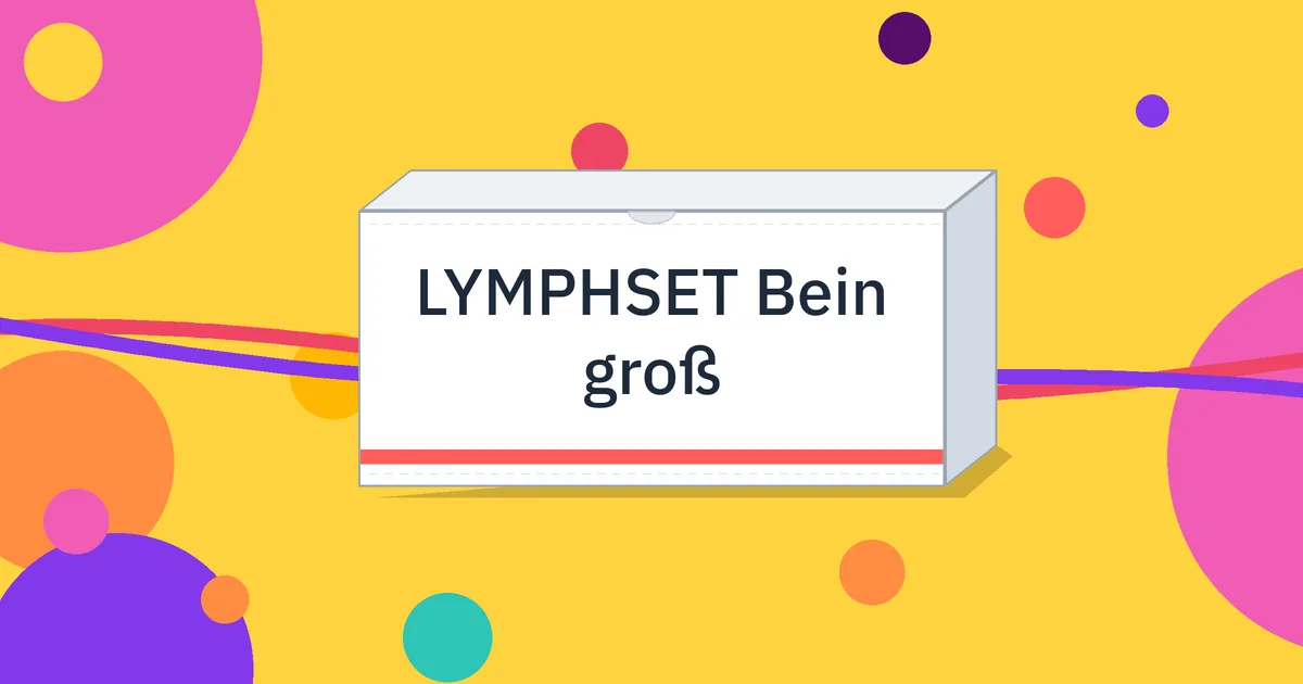 Symbolbild: Packung mit der Aufschrift LYMPHSET Bein groß (PZN 19973544) – Verfügbarkeit und Bezug in Apotheken in Frankfurt am Main