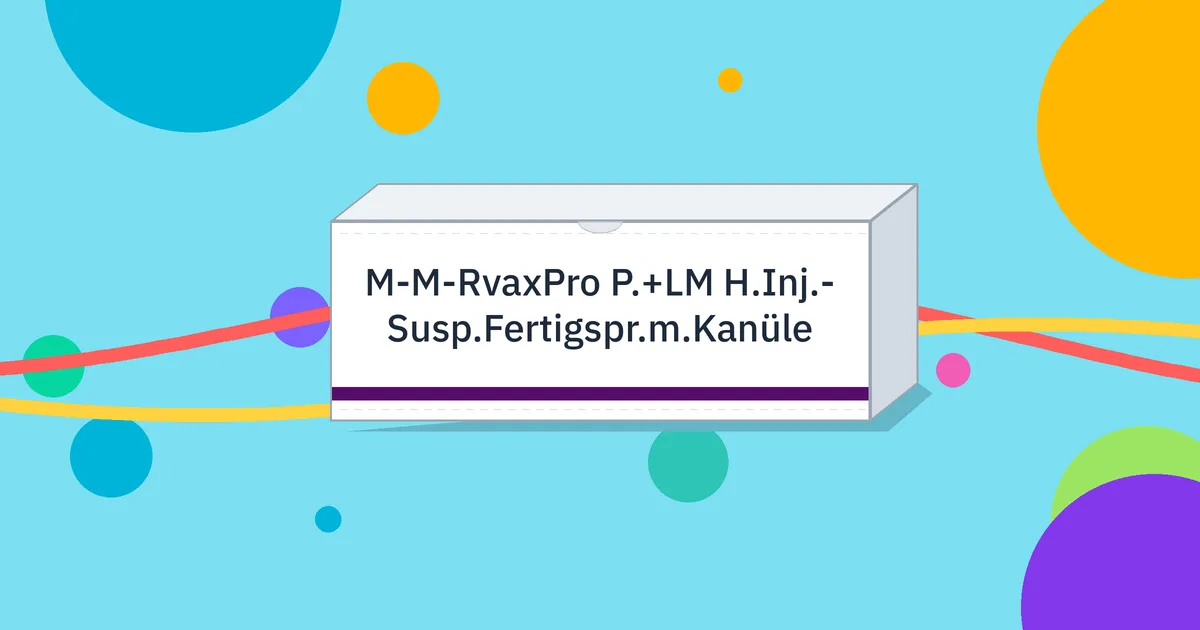 Symbolbild: Packung mit der Aufschrift M-M-RvaxPro P.+LM H.Inj.-Susp.Fertigspr.m.Kanüle (PZN 02554174) – Verfügbarkeit und Bezug in Apotheken in Frankfurt am Main