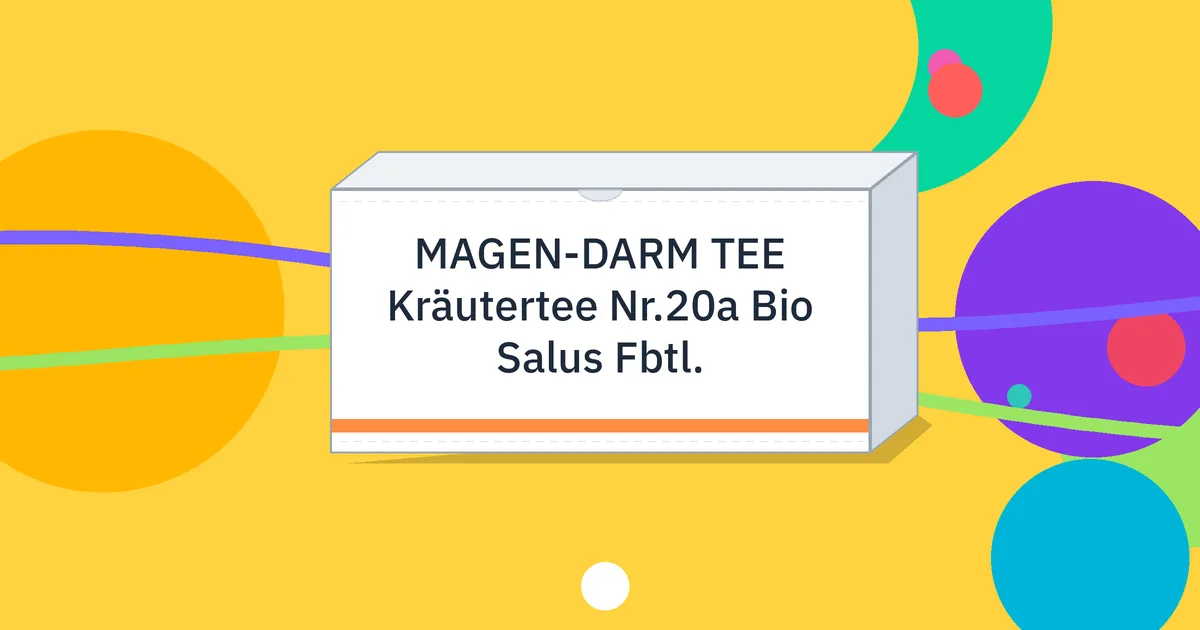 Symbolbild: Packung mit der Aufschrift MAGEN-DARM TEE Kräutertee Nr.20a Bio Salus Fbtl. (PZN 16509378) – Verfügbarkeit und Bezug in Apotheken in Frankfurt am Main