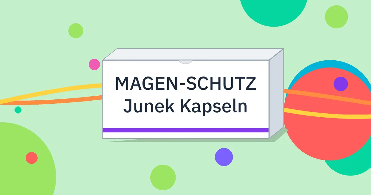 Symbolbild: Packung mit der Aufschrift MAGEN-SCHUTZ Junek Kapseln (PZN 05529165) – Verfügbarkeit und Bezug in Apotheken in Frankfurt am Main