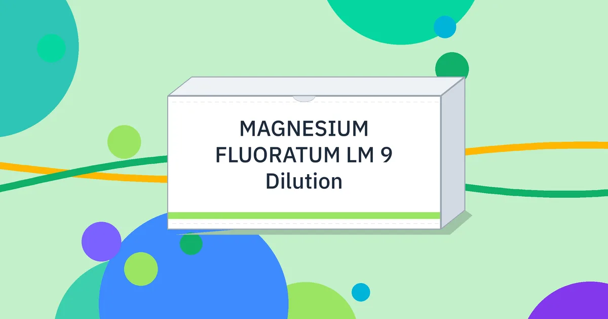 Symbolbild: Packung mit der Aufschrift MAGNESIUM FLUORATUM LM 9 Dilution (PZN 12937404) – Verfügbarkeit und Bezug in Apotheken in Frankfurt am Main