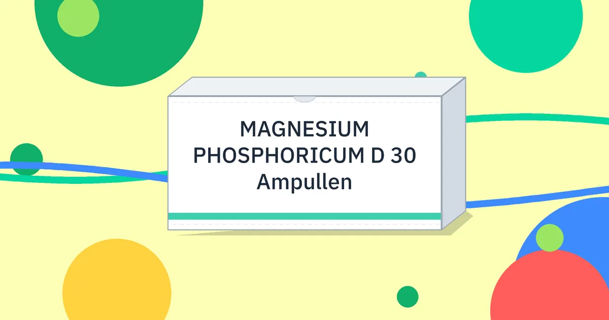 Symbolbild: Packung mit der Aufschrift MAGNESIUM PHOSPHORICUM D 30 Ampullen (PZN 11707168) – Verfügbarkeit und Bezug in Apotheken in Frankfurt am Main
