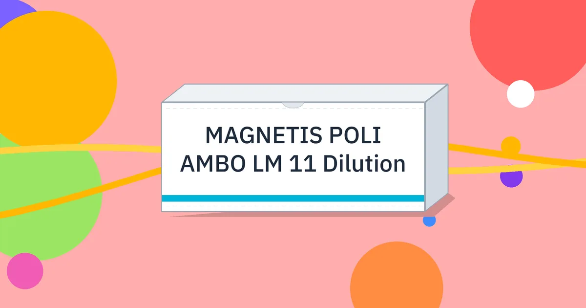 Symbolbild: Packung mit der Aufschrift MAGNETIS POLI AMBO LM 11 Dilution (PZN 12940464) – Verfügbarkeit und Bezug in Apotheken in Frankfurt am Main