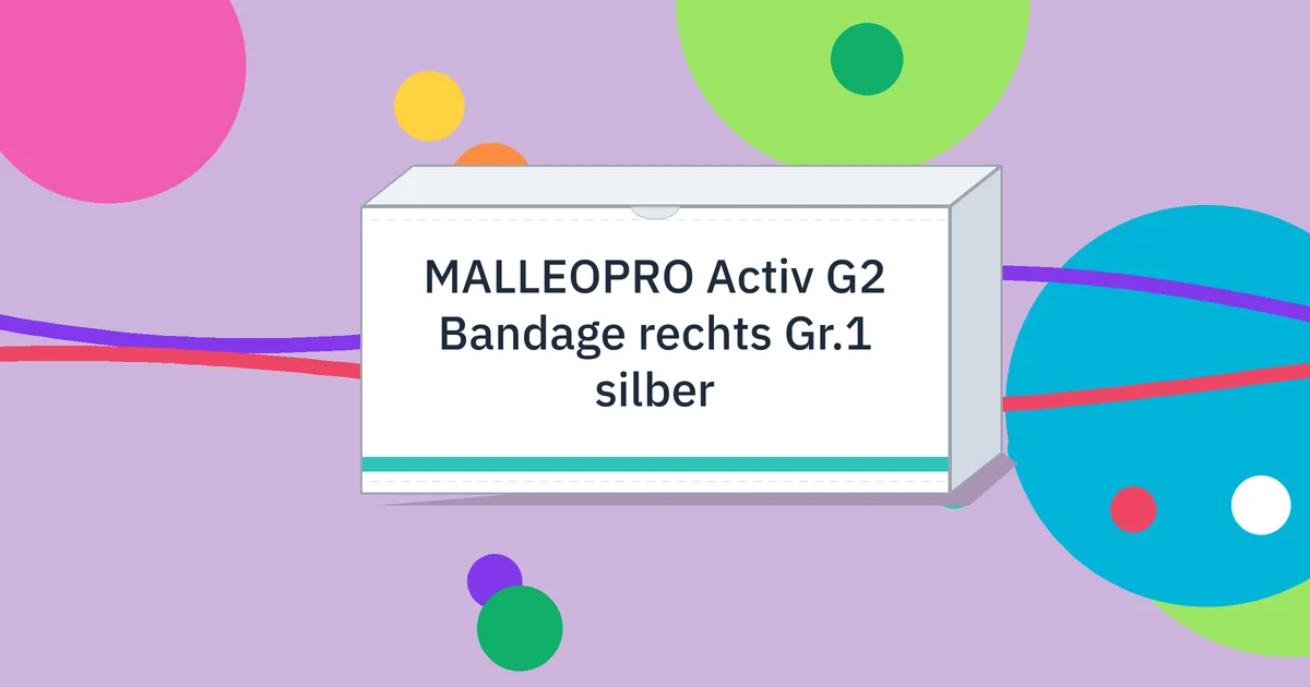 Symbolbild: Packung mit der Aufschrift MALLEOPRO Activ G2 Bandage rechts Gr.1 silber (PZN 09730817) – Verfügbarkeit und Bezug in Apotheken in Frankfurt am Main