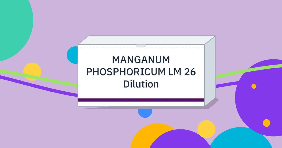 Symbolbild: Packung mit der Aufschrift MANGANUM PHOSPHORICUM LM 26 Dilution (PZN 12945711) – Verfügbarkeit und Bezug in Apotheken in Frankfurt am Main