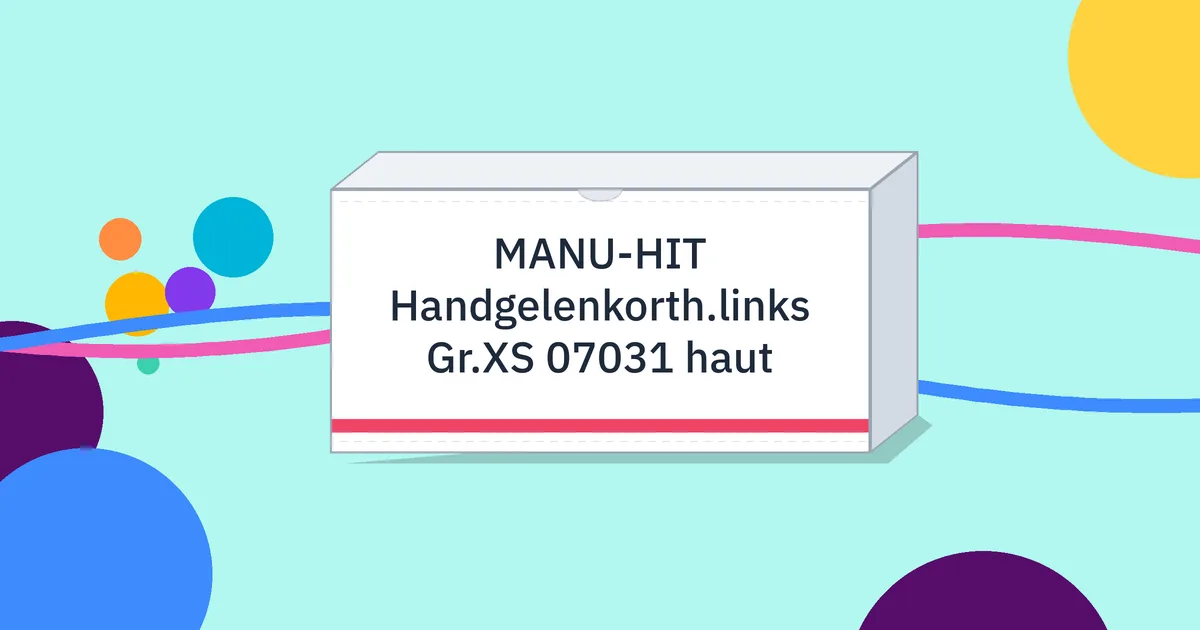 Symbolbild: Packung mit der Aufschrift MANU-HIT Handgelenkorth.links Gr.XS 07031 haut (PZN 00056029) – Verfügbarkeit und Bezug in Apotheken in Frankfurt am Main