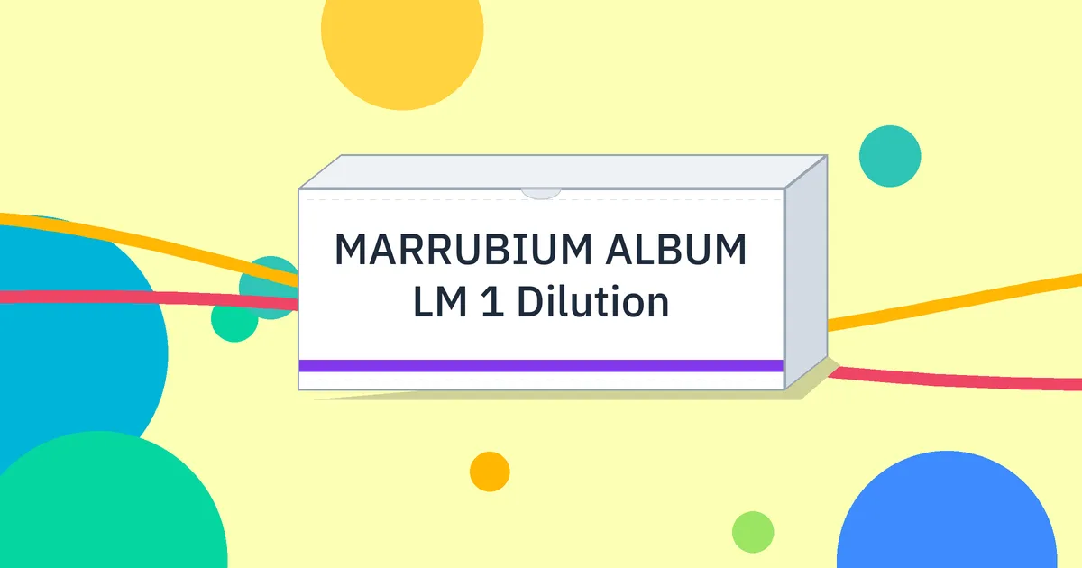 Symbolbild: Packung mit der Aufschrift MARRUBIUM ALBUM LM 1 Dilution (PZN 13601764) – Verfügbarkeit und Bezug in Apotheken in Frankfurt am Main