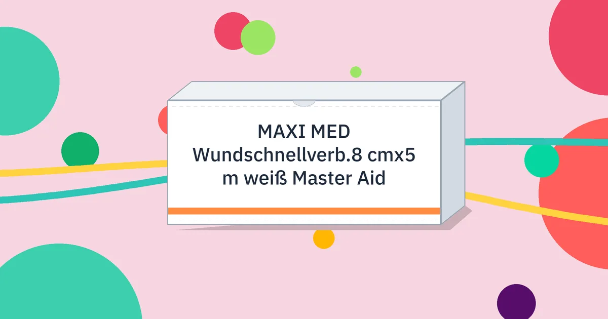 Symbolbild: Packung mit der Aufschrift MAXI MED Wundschnellverb.8 cmx5 m weiß Master Aid (PZN 20128558) – Verfügbarkeit und Bezug in Apotheken in Frankfurt am Main