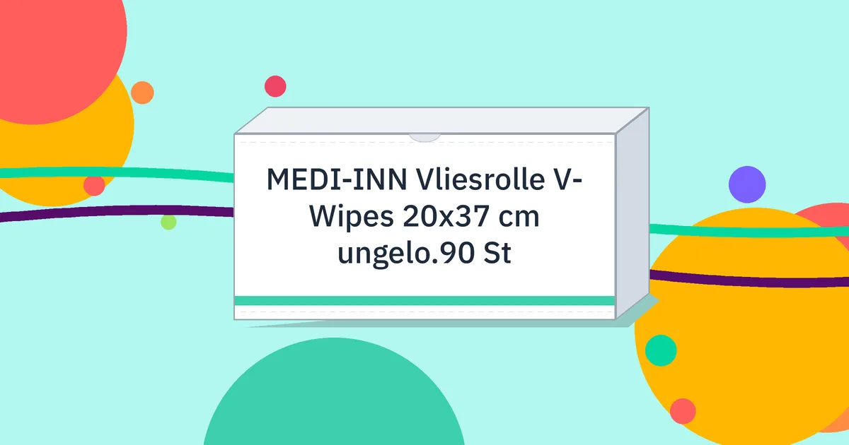 Symbolbild: Packung mit der Aufschrift MEDI-INN Vliesrolle V-Wipes 20x37 cm ungelo.90 St (PZN 04828173) – Verfügbarkeit und Bezug in Apotheken in Frankfurt am Main