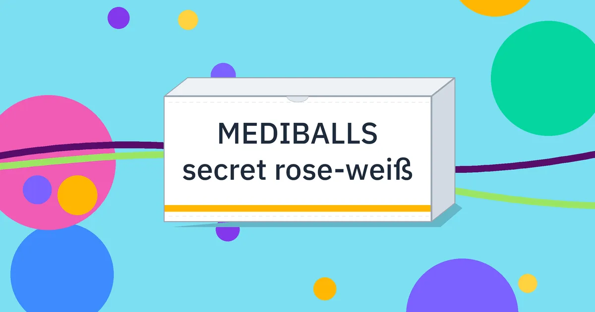 Symbolbild: Packung mit der Aufschrift MEDIBALLS secret rose-weiß (PZN 01473077) – Verfügbarkeit und Bezug in Apotheken in Frankfurt am Main