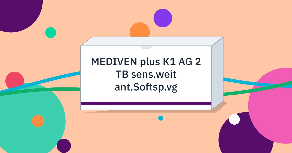 Symbolbild: Packung mit der Aufschrift MEDIVEN plus K1 AG 2 TB sens.weit ant.Softsp.vg (PZN 15064980) – Verfügbarkeit und Bezug in Apotheken in Frankfurt am Main