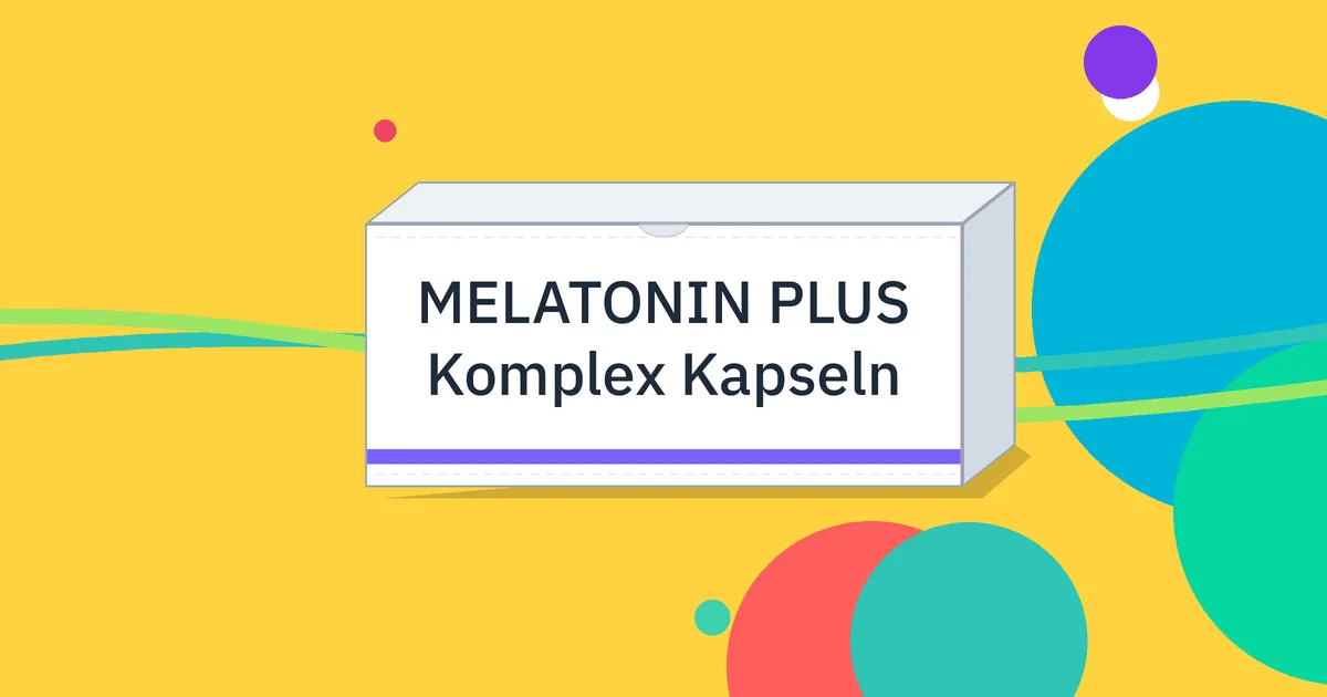 Symbolbild: Packung mit der Aufschrift MELATONIN PLUS Komplex Kapseln (PZN 19448453) – Verfügbarkeit und Bezug in Apotheken in Frankfurt am Main