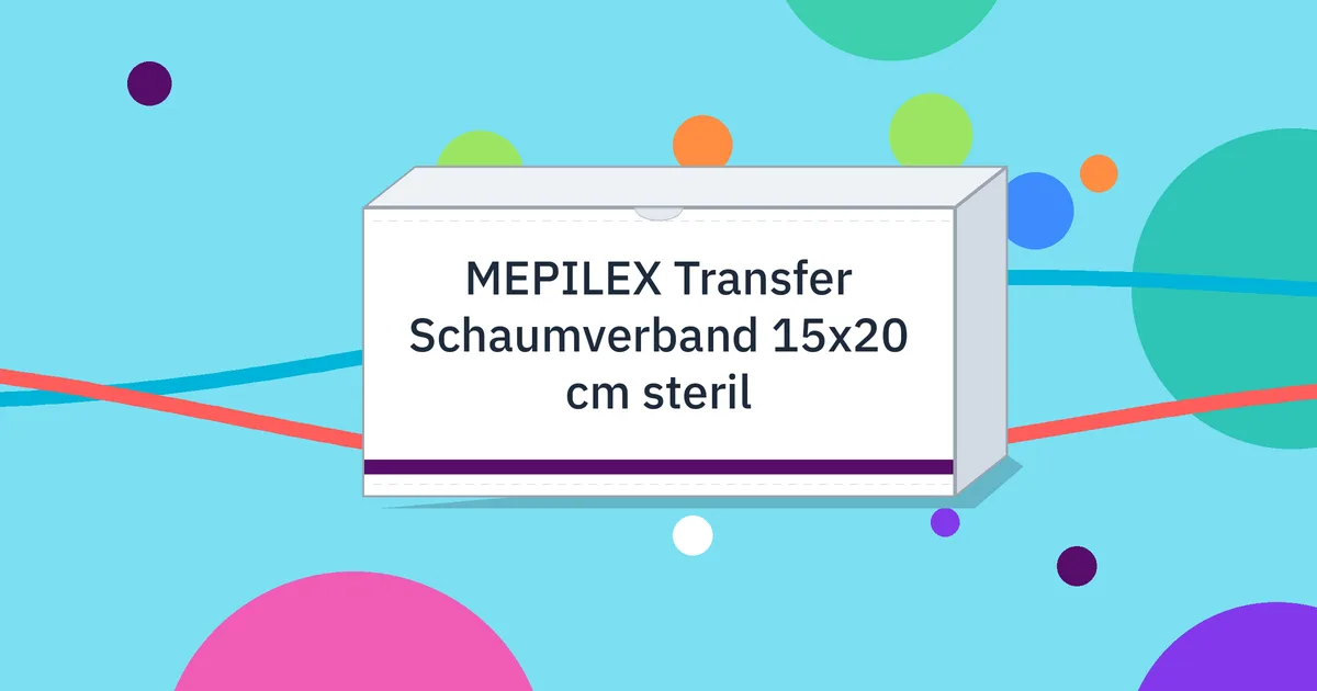 Symbolbild: Packung mit der Aufschrift MEPILEX Transfer Schaumverband 15x20 cm steril (PZN 01125844) – Verfügbarkeit und Bezug in Apotheken in Frankfurt am Main