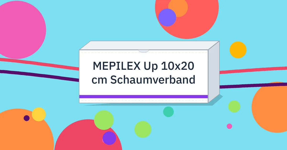 Symbolbild: Packung mit der Aufschrift MEPILEX Up 10x20 cm Schaumverband (PZN 19960257) – Verfügbarkeit und Bezug in Apotheken in Frankfurt am Main