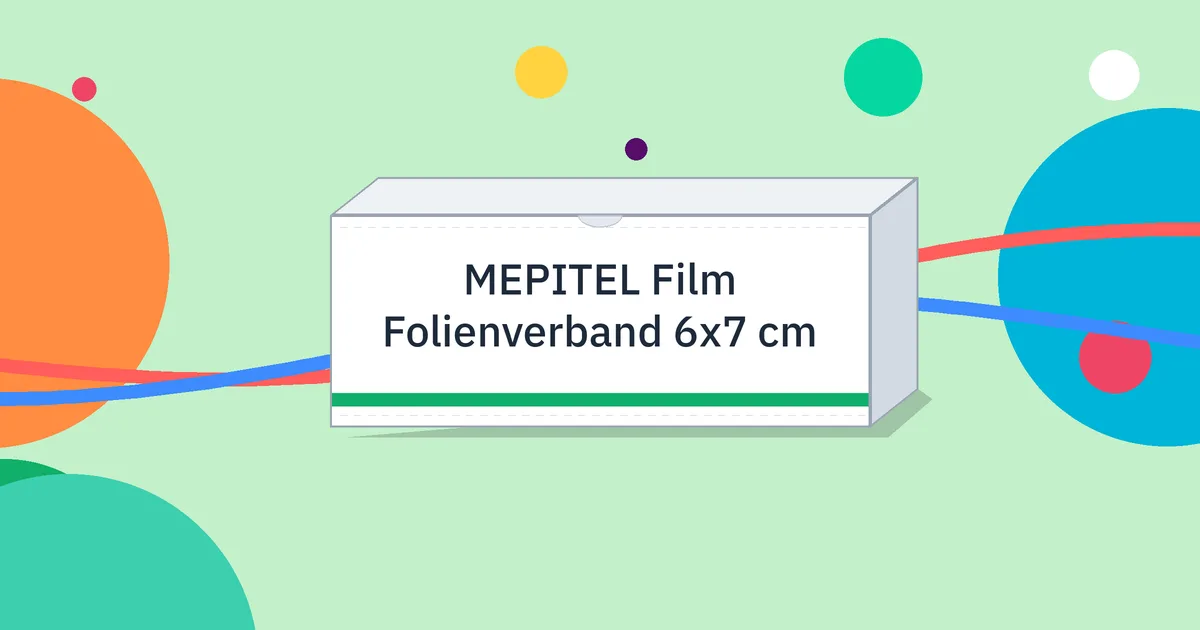 Symbolbild: Packung mit der Aufschrift MEPITEL Film Folienverband 6x7 cm (PZN 20005206) – Verfügbarkeit und Bezug in Apotheken in Frankfurt am Main