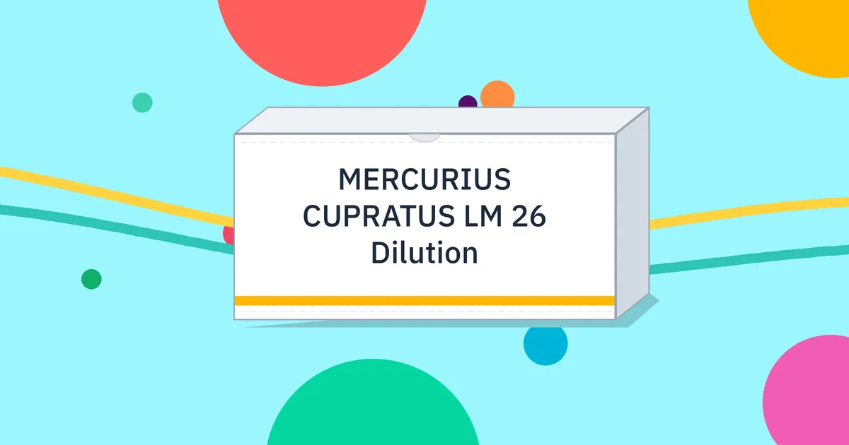 Symbolbild: Packung mit der Aufschrift MERCURIUS CUPRATUS LM 26 Dilution (PZN 12950563) – Verfügbarkeit und Bezug in Apotheken in Frankfurt am Main