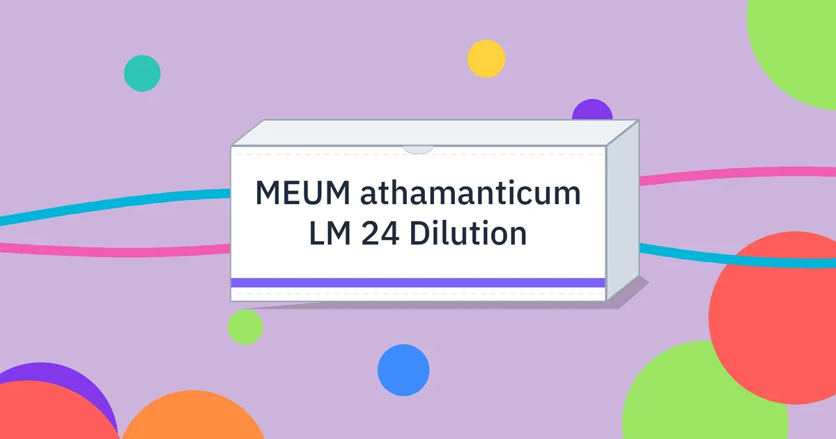 Symbolbild: Packung mit der Aufschrift MEUM athamanticum LM 24 Dilution (PZN 13607637) – Verfügbarkeit und Bezug in Apotheken in Frankfurt am Main