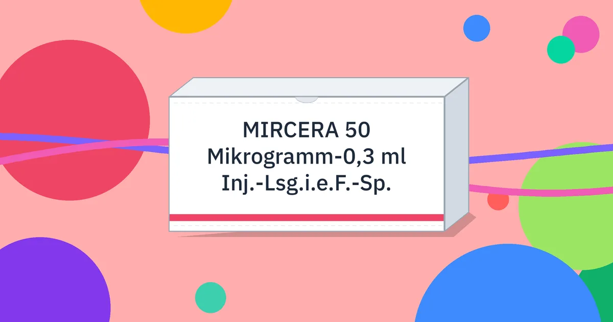 Symbolbild: Packung mit der Aufschrift MIRCERA 50 Mikrogramm-0,3 ml Inj.-Lsg.i.e.F.-Sp. (PZN 09393024) – Verfügbarkeit und Bezug in Apotheken in Frankfurt am Main